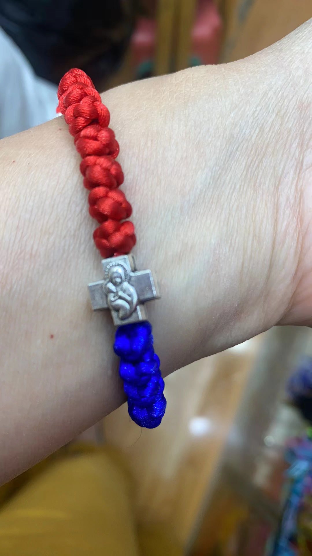 Handmade 33-Knot Prayer Rope Red, White, and Blue from Serbia ...