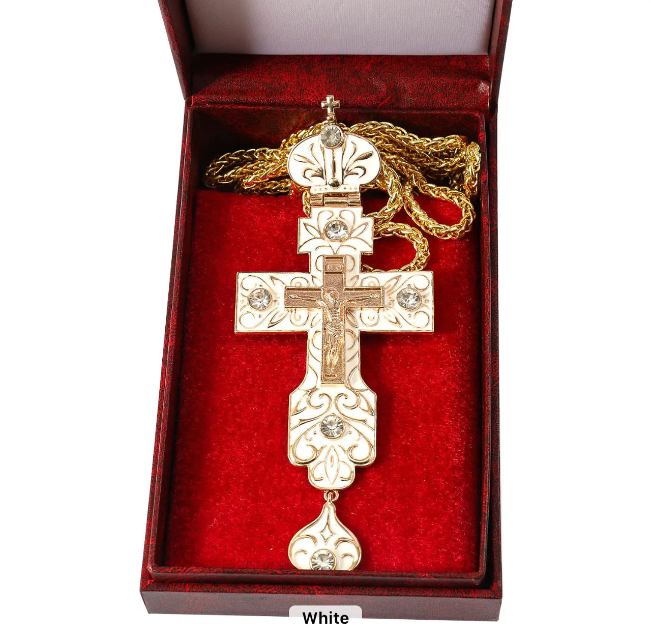 Orthodox Jeweled Pectoral Crosses (5 Colors) — Orthodox Depot
