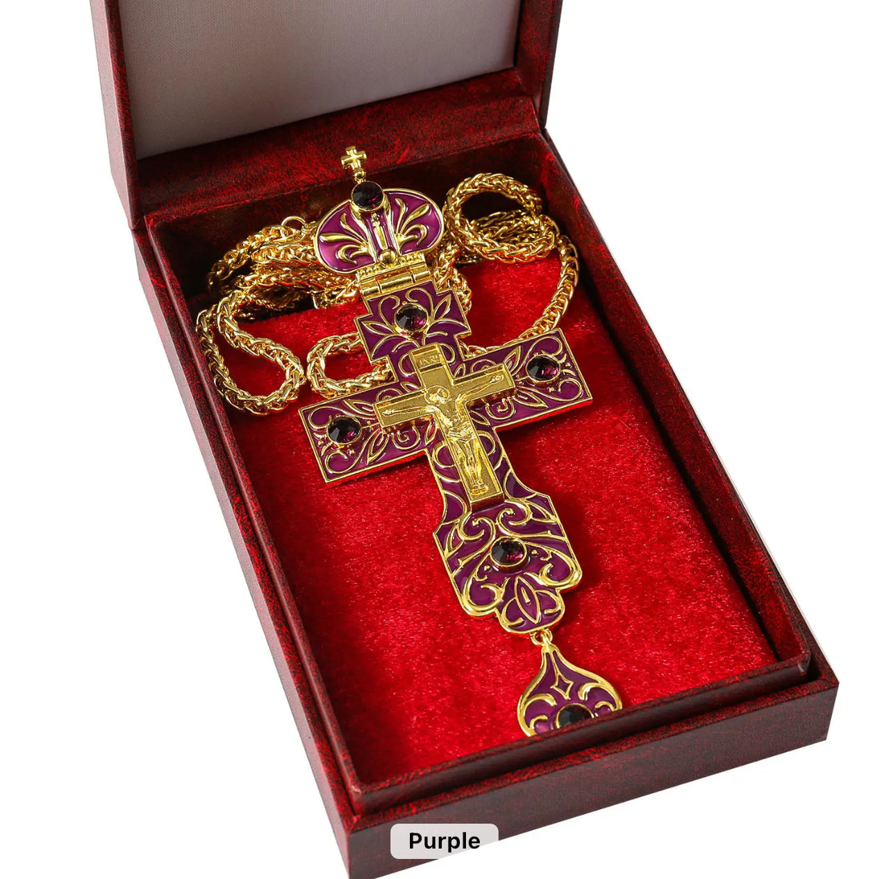 Orthodox Jeweled Pectoral Crosses (5 Colors) — Orthodox Depot