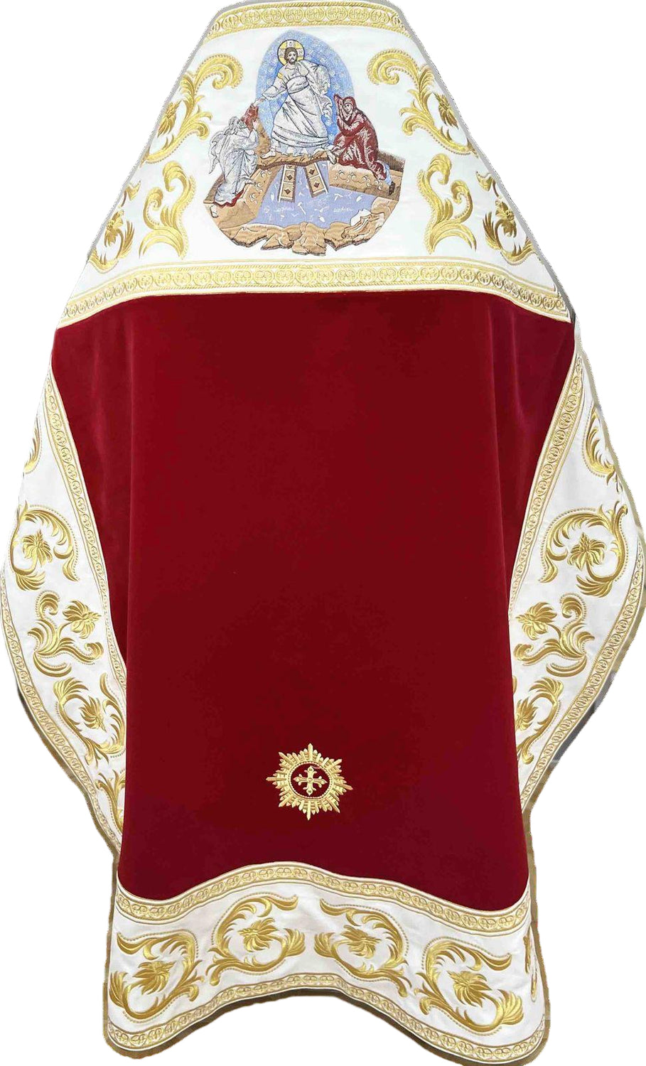 Deluxe Paschal Priest Vestment Set – Red & White Embroidered (Made in ...