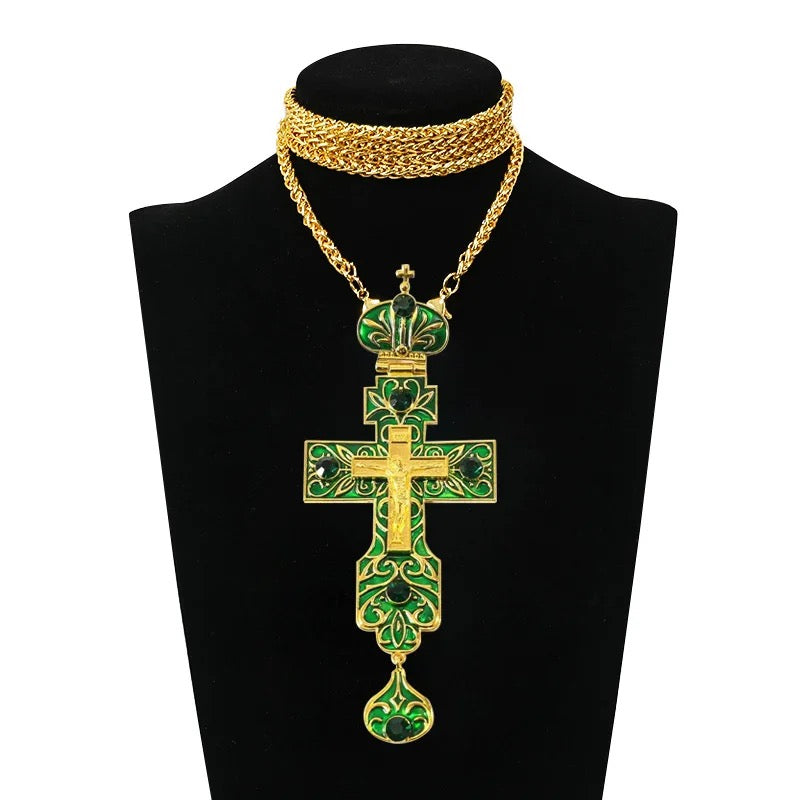 Orthodox Jeweled Pectoral Crosses (5 Colors) — Orthodox Depot