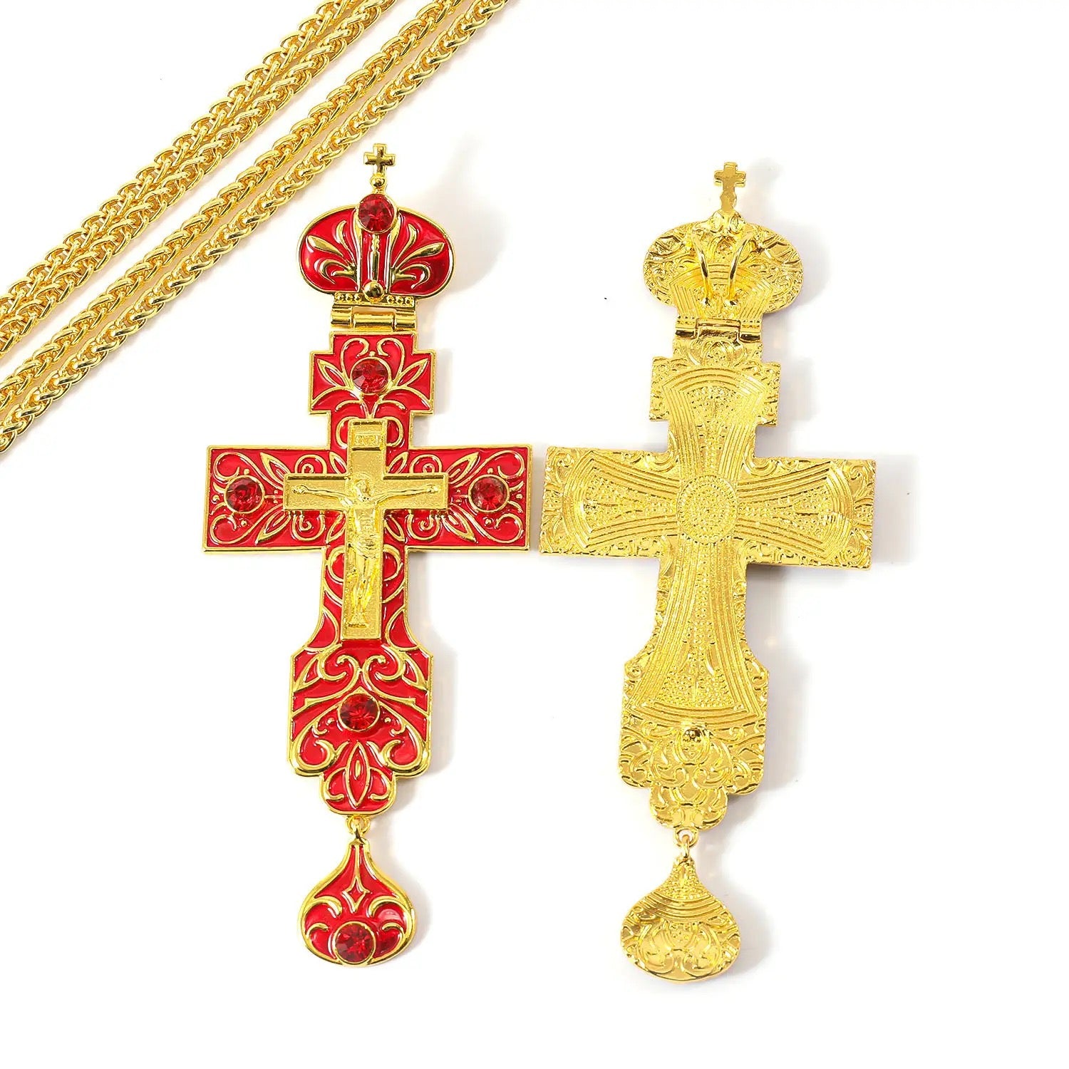 Orthodox Jeweled Pectoral Crosses (5 Colors) — Orthodox Depot