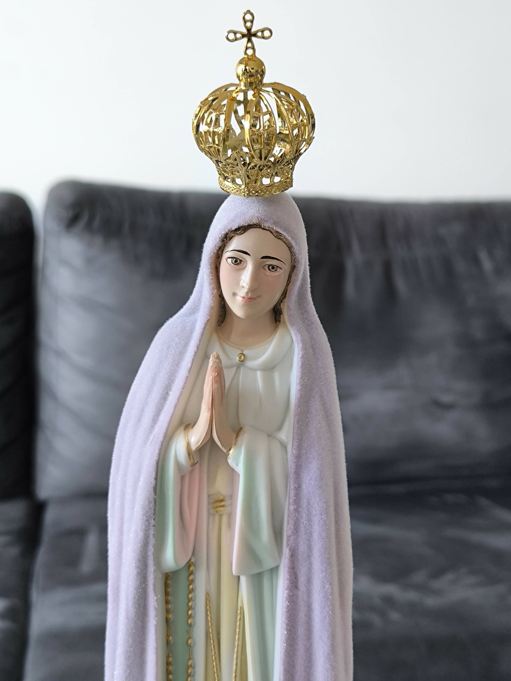Our Lady of Fatima 13.77" Change Color Statue Mary Virgin made in Fati ...