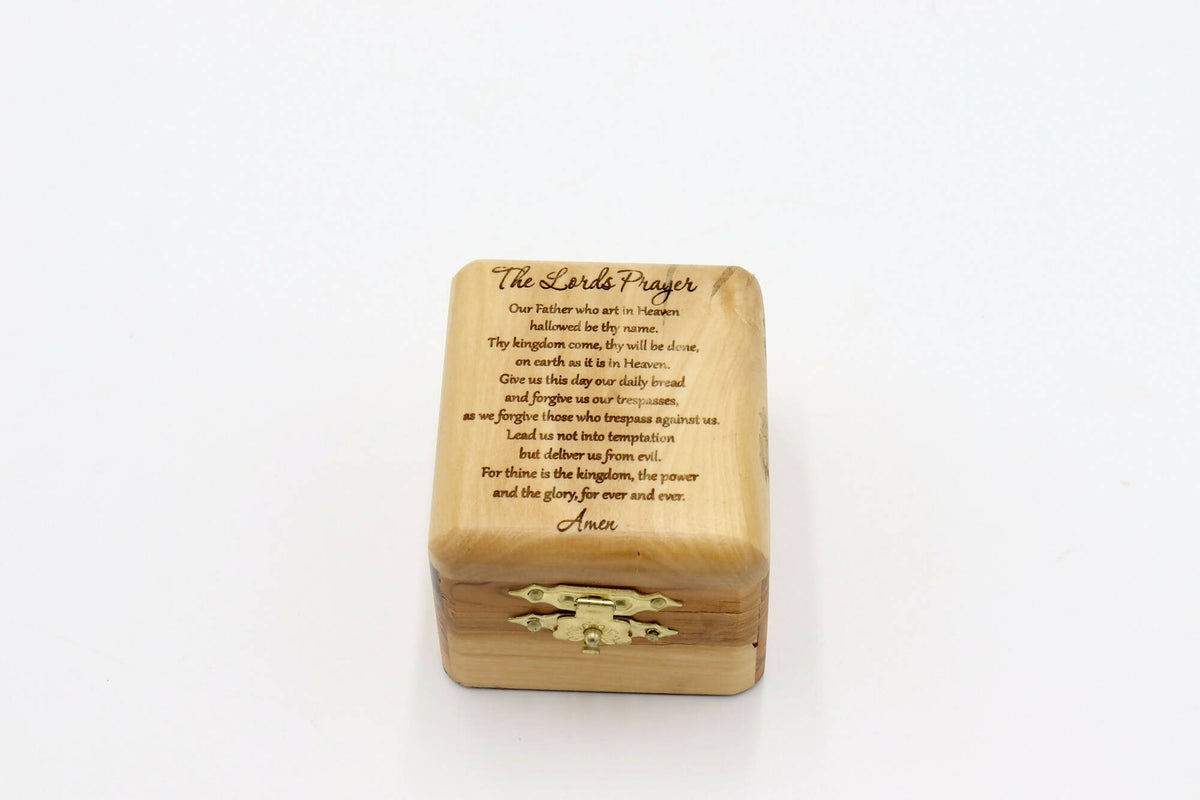 Hand Carved Olive Wood Box | The Lords Prayer Gift - Holy Land ...