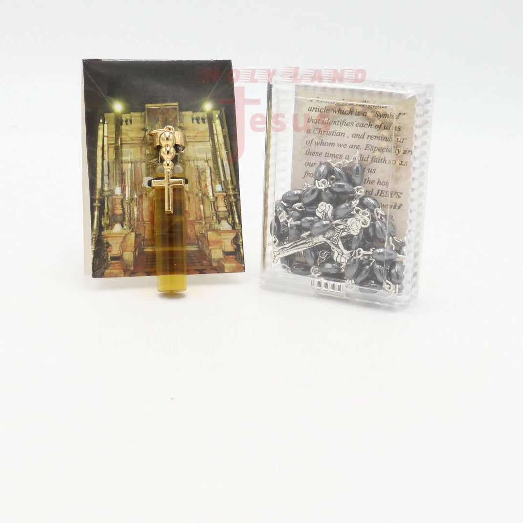 Olive Oil Rosary & Sepulcher Church Set from Jerusalem — Orthodox Depot
