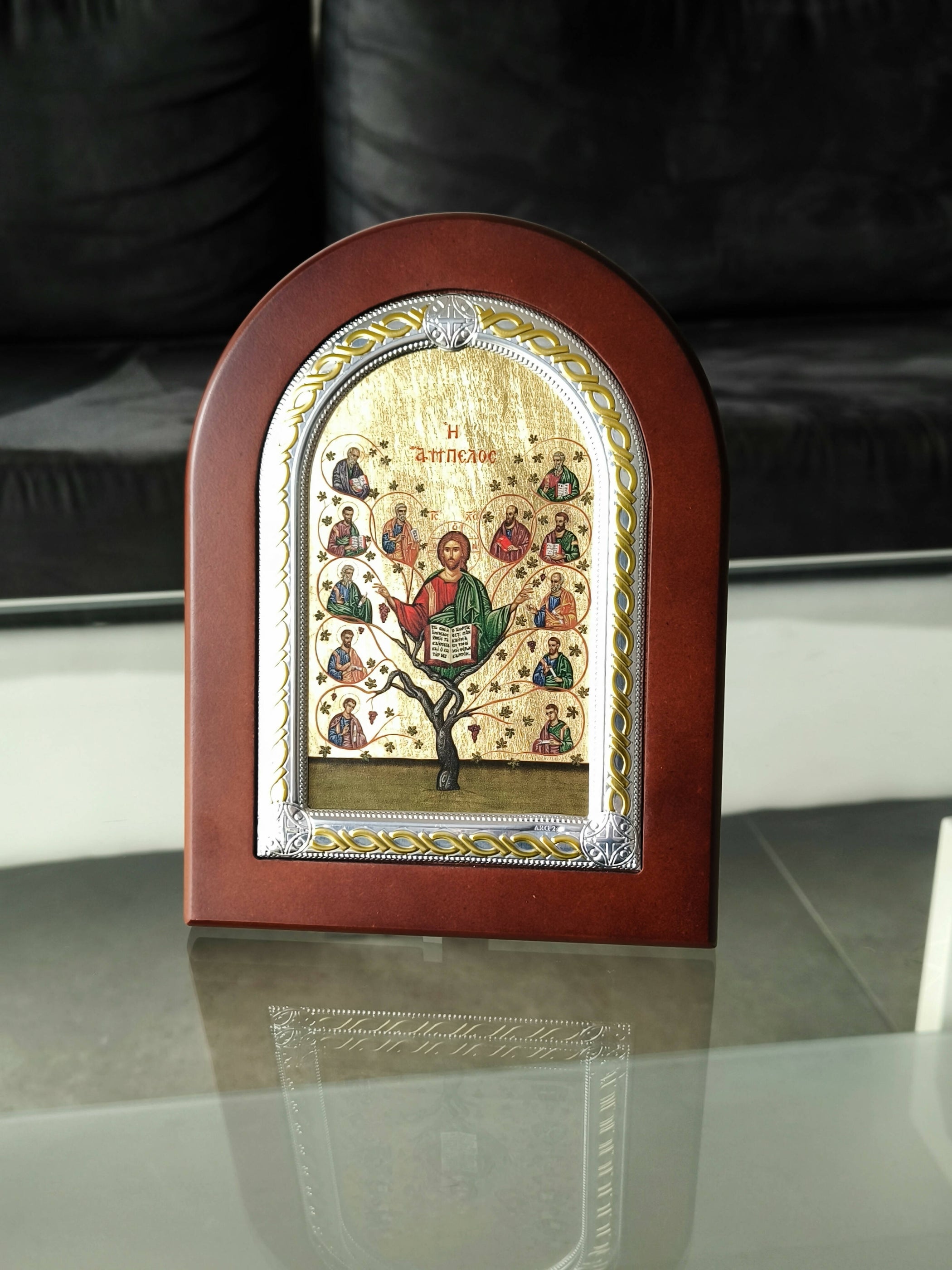 Icon Tree of Life Nikolaos Silver 950 CERTIFICATED Wood Christian Hand ...