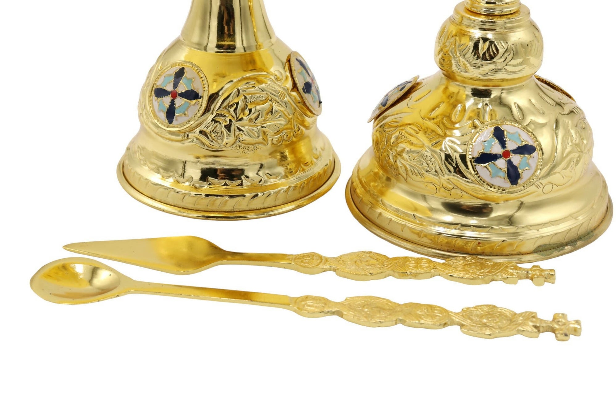 Hand made Church Altar Holy Communion Golden Brass Chalice Grail SET H ...
