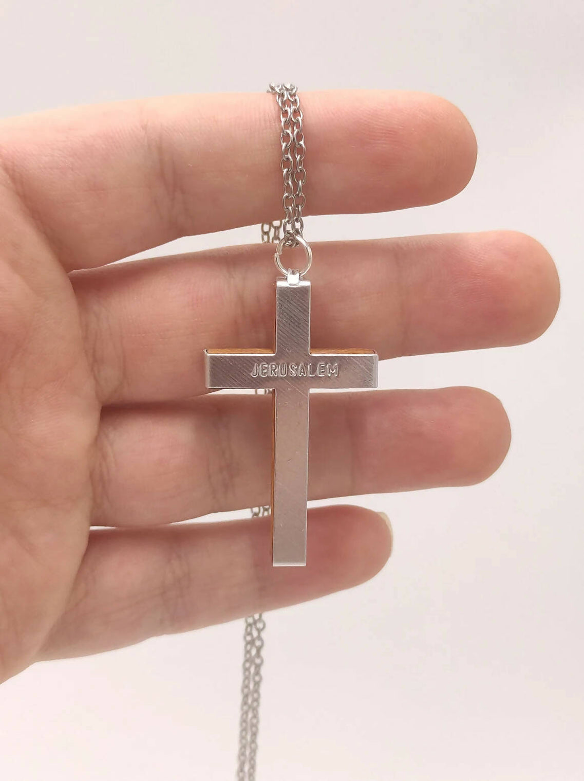 Necklace Crucifix Cross Pendant Stainless Steel Chain Jesus Christ Sil ...