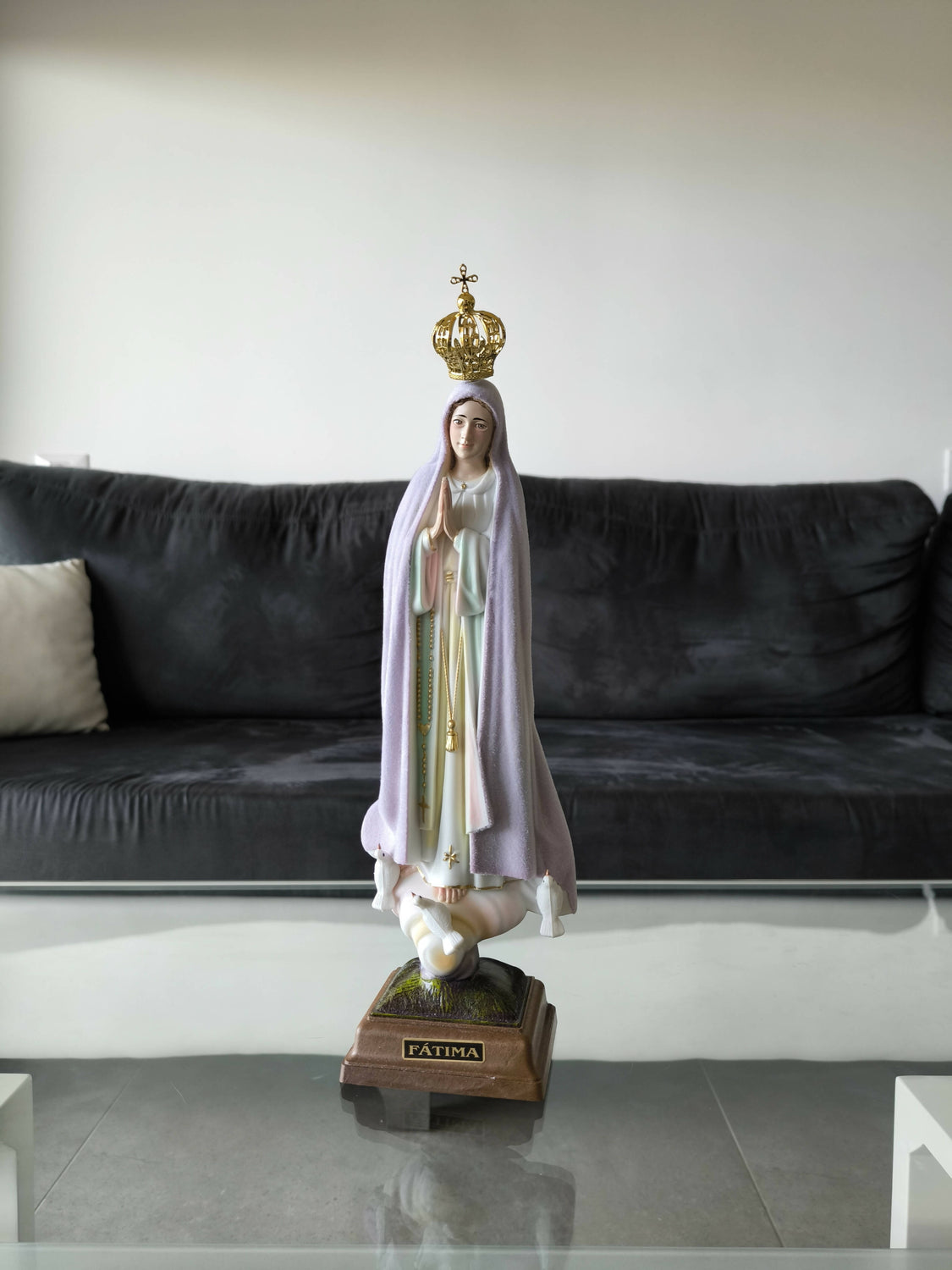 Our Lady of Fatima 13.77" Change Color Statue Mary Virgin made in Fati ...