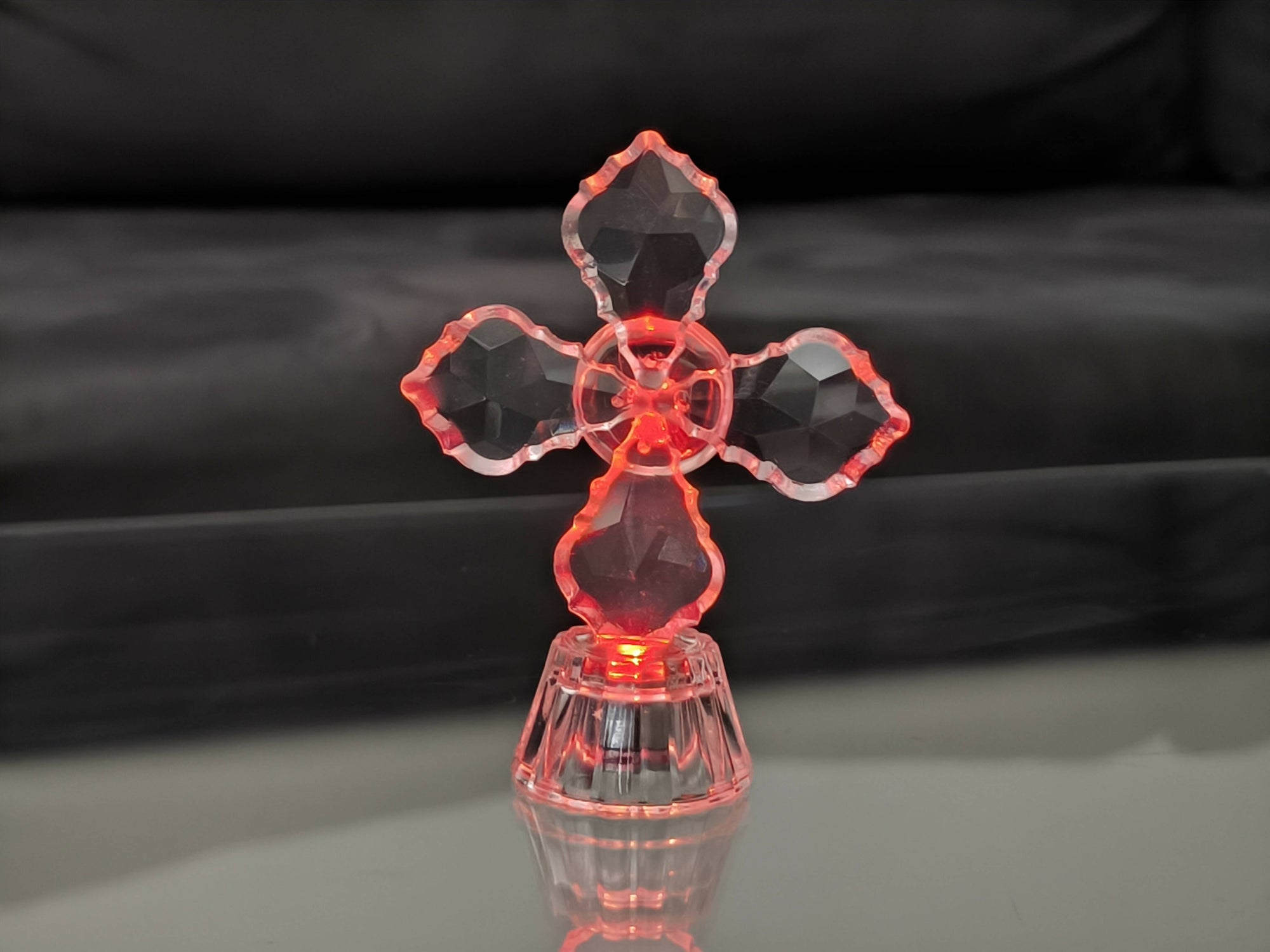 Hidden lighting crystal Jerusalem cross religious crosses glass crysta ...