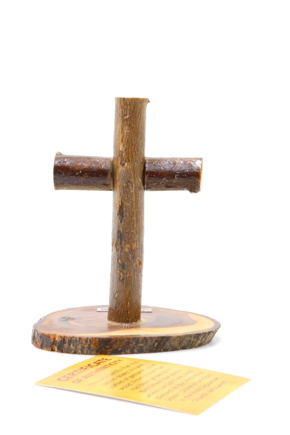 Natural Olive Wood Cross Certificate Hand Made Jerusalem Holy Land Ble ...