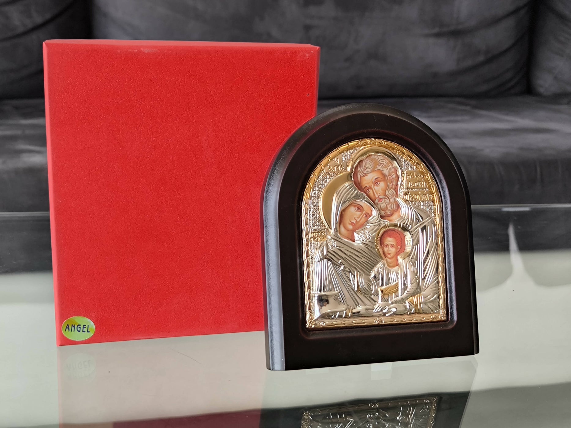 THE HOLY FAMILY 10.23 x 8.26 inch Icon Handicraft hanging \ standing G ...
