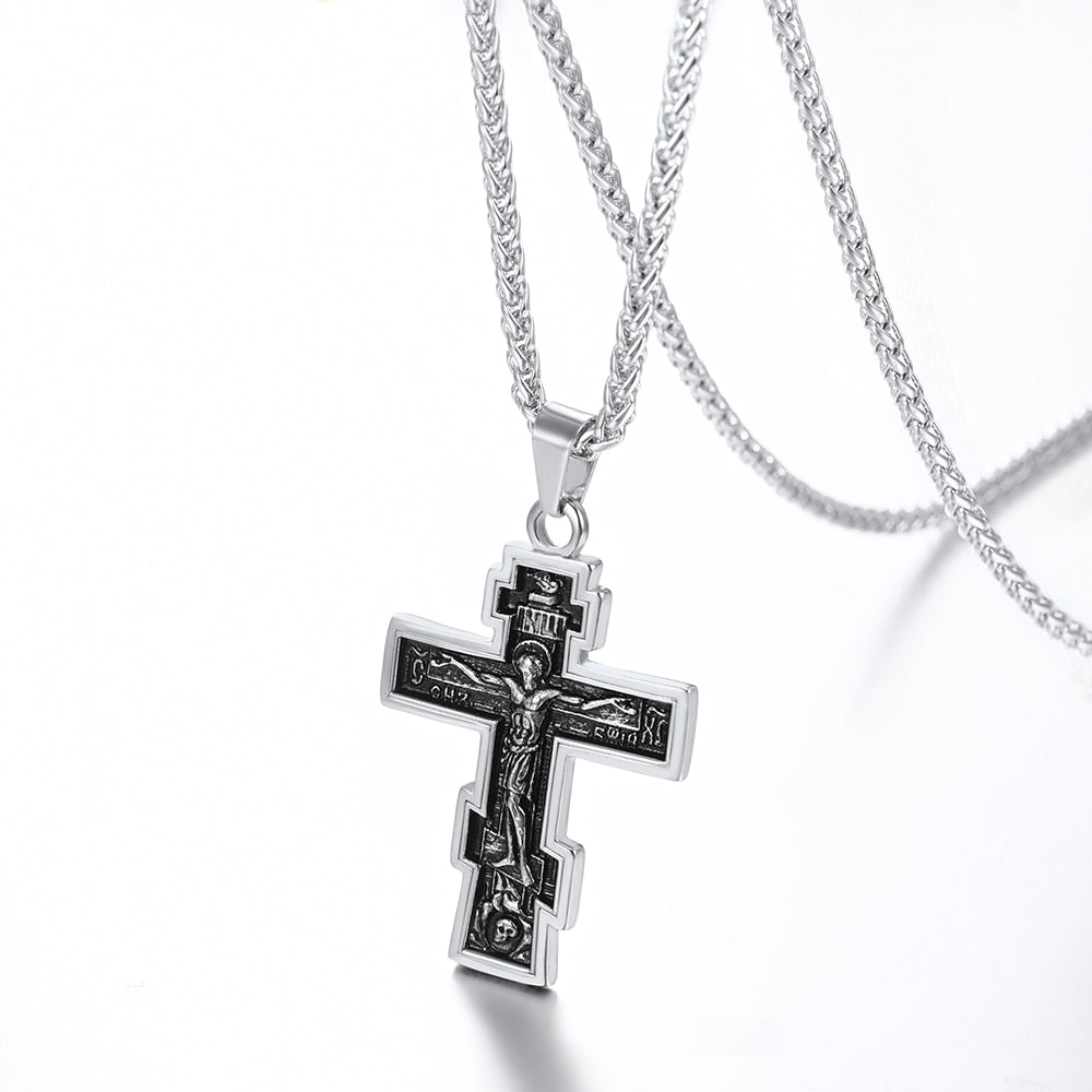 Orthodox Cross Necklace Stainless Steel Chain | Orthodox Depot